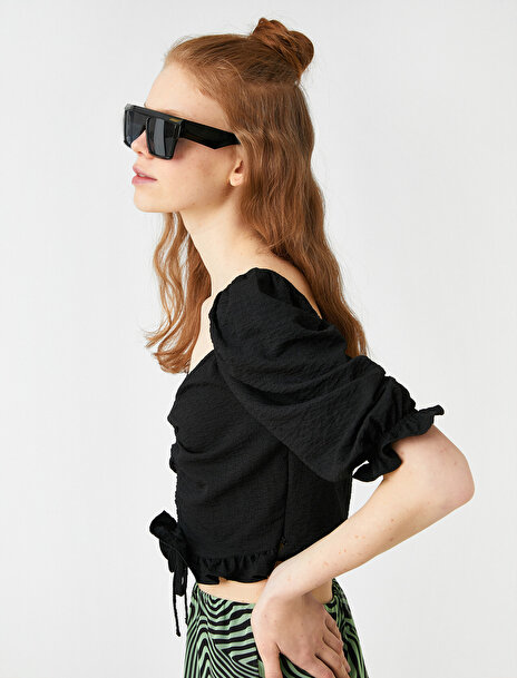 Koton Kadın Crop Büzgülü Bluz