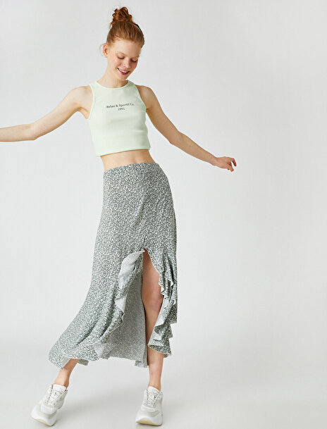 Koton Kadın Yırtmaçlı Midi Etek