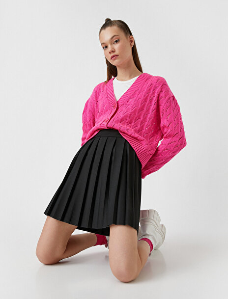 Koton Kadın Pileli Mini Etek