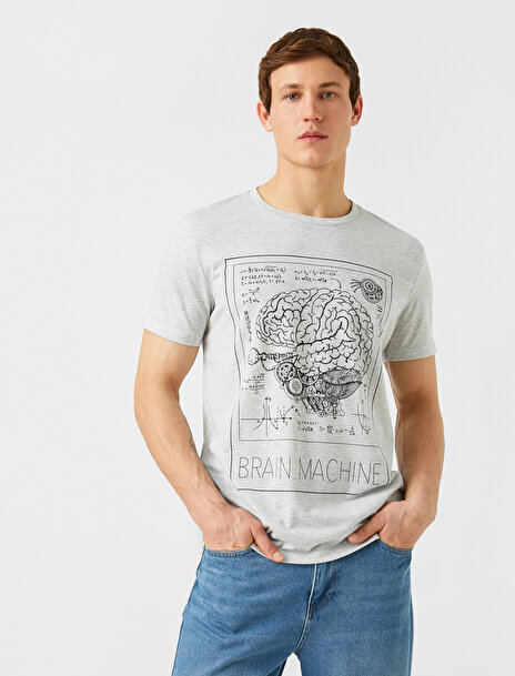 Koton Erkek Beyin Baskılı Slim Fit Tişört Koton Erkek Beyin Baskılı Slim Fit Tişört