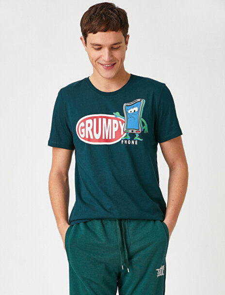 Koton Erkek Telefon Baskılı Tişört