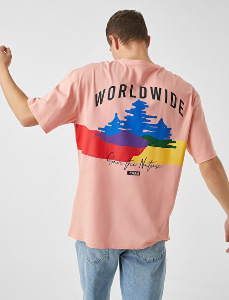 Koton Erkek Oversize Arkası Baskılı Tişört