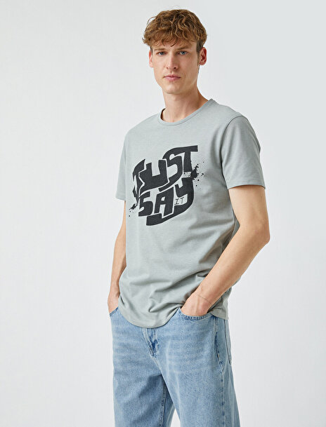 Koton Erkek Slim Fit Baskılı Tişört