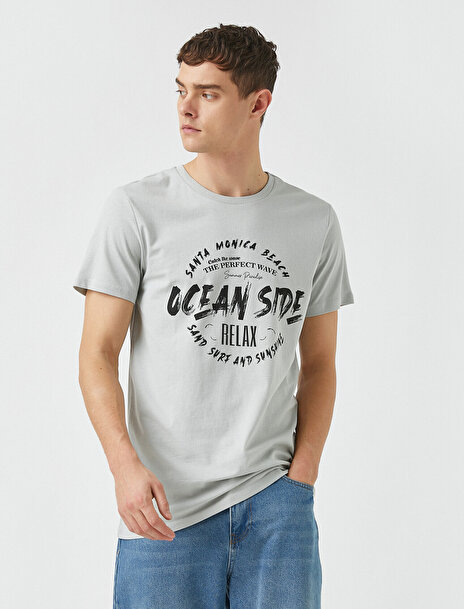 Koton Erkek Baskılı Slim Fit Tişört