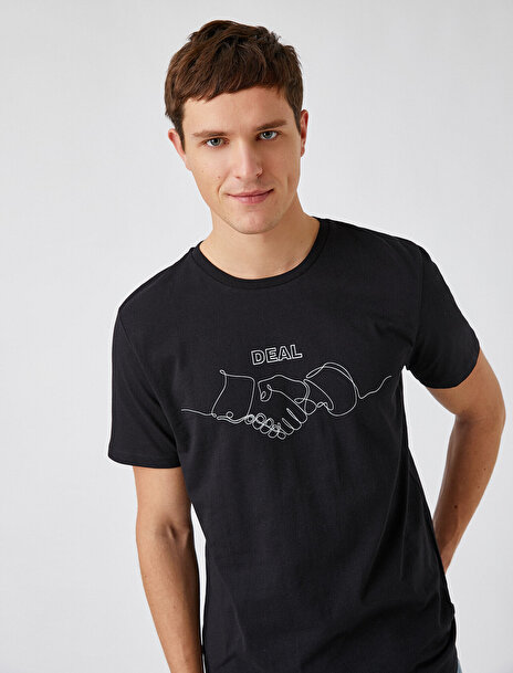 Koton Erkek Slim Fit Baskılı Tişört