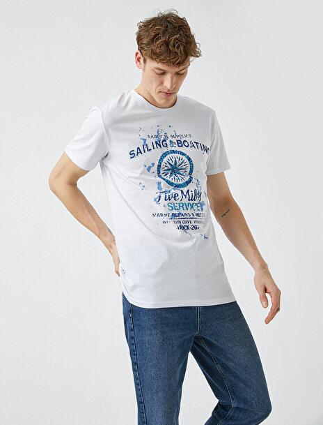 Koton Erkek Slim Fit Baskılı Tişört