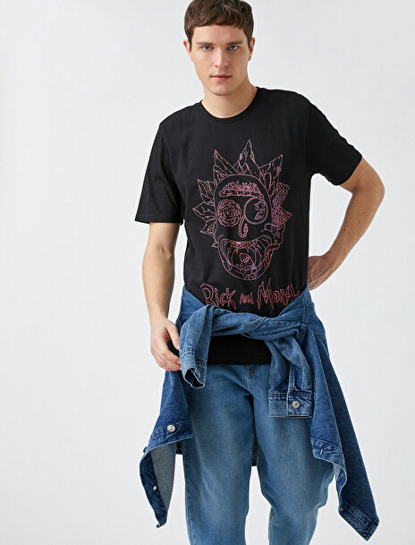 Koton Erkek Rick and Morty Tişört Lisanslı Baskılı