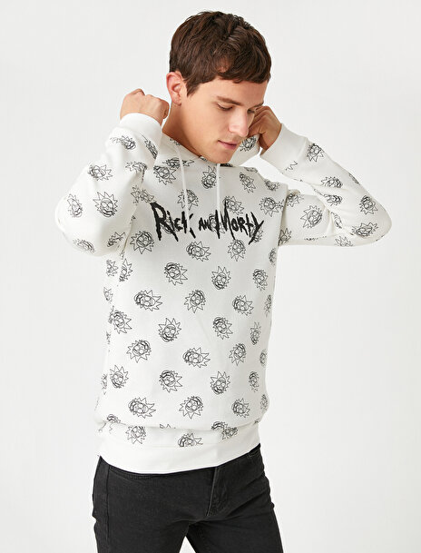 Koton Erkek Rick and Morty Kapüşonlu Sweatshirt Lisanslı Baskılı Koton Erkek Rick and Morty Kapüşonlu Sweatshirt Lisanslı Baskılı