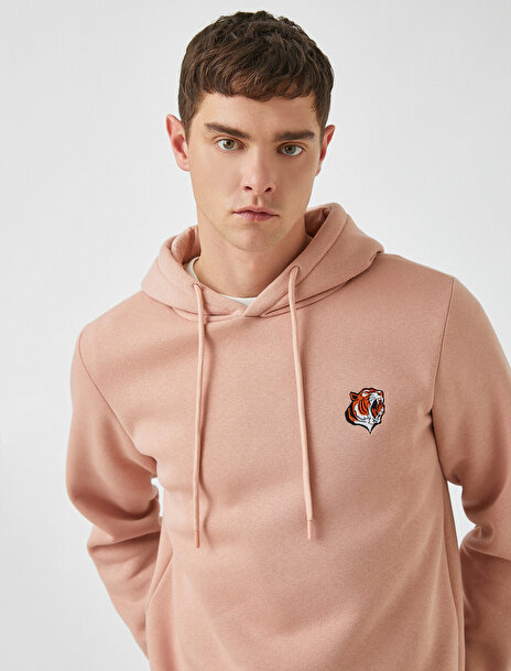 Koton Erkek Kaplan İşlemeli Kapüşonlu Sweatshirt
