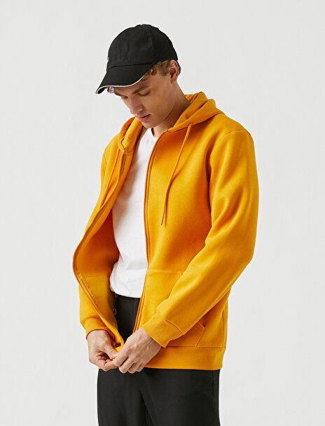Koton Erkek Kırçıllı Fermuarlı Kapşonlu Sweatshirt Koton Erkek Kırçıllı Fermuarlı Kapşonlu Sweatshirt