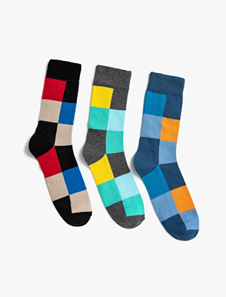 Koton Erkek Kareli Erkek Çorap Seti Koton Erkek Kareli Erkek Çorap Seti