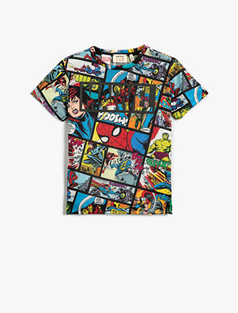 Koton Erkek Çocuk Marvel Lisanslı Baskılı Kısa Kollu Tişört