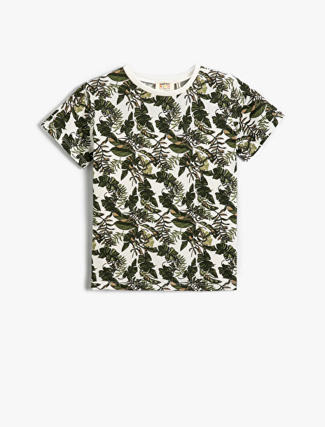 Koton Erkek Çocuk Yaparak Baskılı Kısa Kollu Tişört Pamuklu