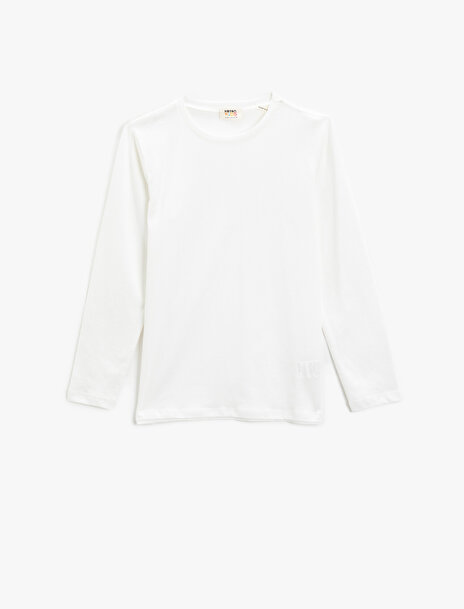 Koton Erkek Çocuk Basic Uzun Kollu Tişört Bisiklet Yaka Pamuklu