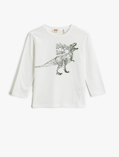 Koton Erkek Çocuk Dinazor Baskılı Uzun Kollu Tişört Pamuklu