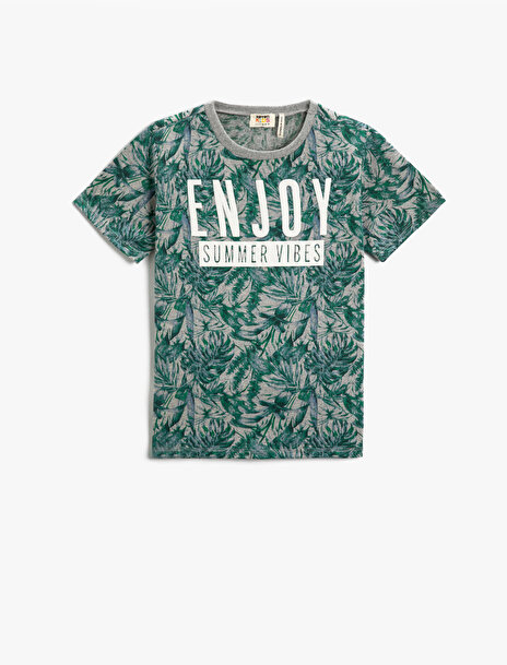 Koton Erkek Çocuk Yaz Temalı Slogan Baskılı Kısa Kollu Tişört Koton Erkek Çocuk Yaz Temalı Slogan Baskılı Kısa Kollu Tişört