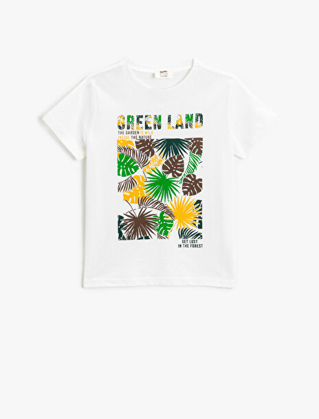 Koton Erkek Çocuk Tropik Baskılı Kısa Kollu Tişört Pamuklu Koton Erkek Çocuk Tropik Baskılı Kısa Kollu Tişört Pamuklu