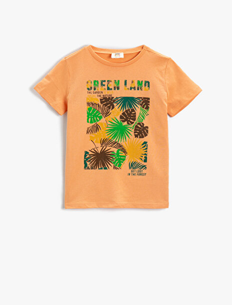 Koton Erkek Çocuk Tropik Baskılı Kısa Kollu Tişört Pamuklu Koton Erkek Çocuk Tropik Baskılı Kısa Kollu Tişört Pamuklu