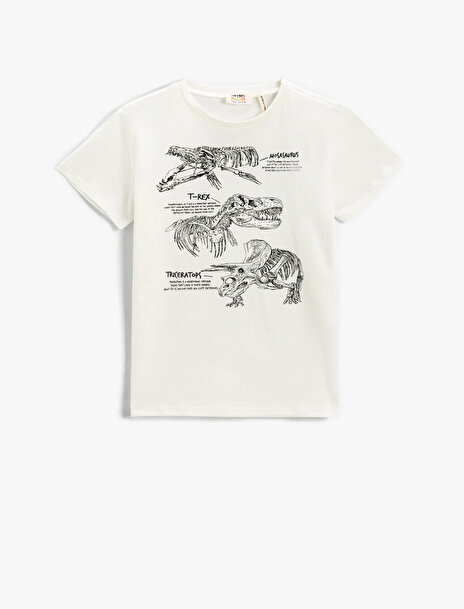 Koton Erkek Çocuk Dinozor Baskılı Tişört Kısa Kollu Pamuklu