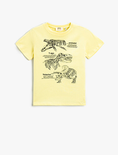 Koton Erkek Çocuk Dinozor Baskılı Tişört Kısa Kollu Pamuklu