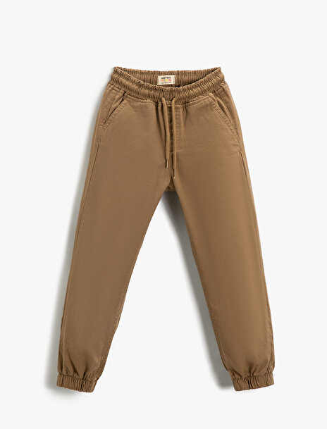 Koton Erkek Çocuk Basic Jogger Pantolon Pamuklu Beli Bağcıklı