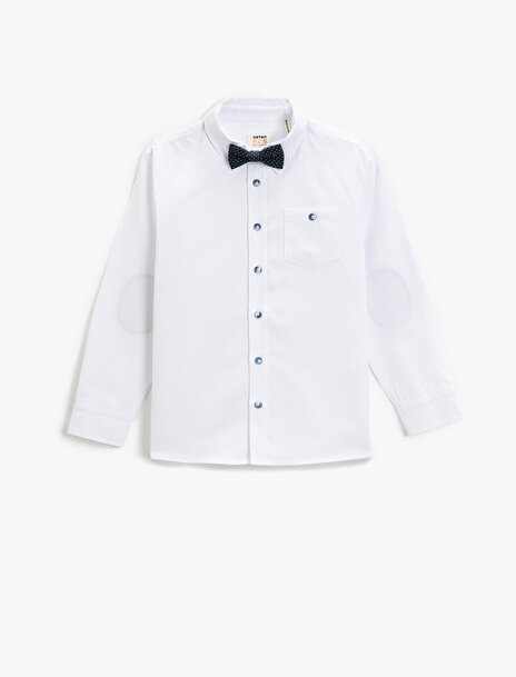 Koton Erkek Çocuk Papyonlu Uzun Kollu Gömlek Pamuklu