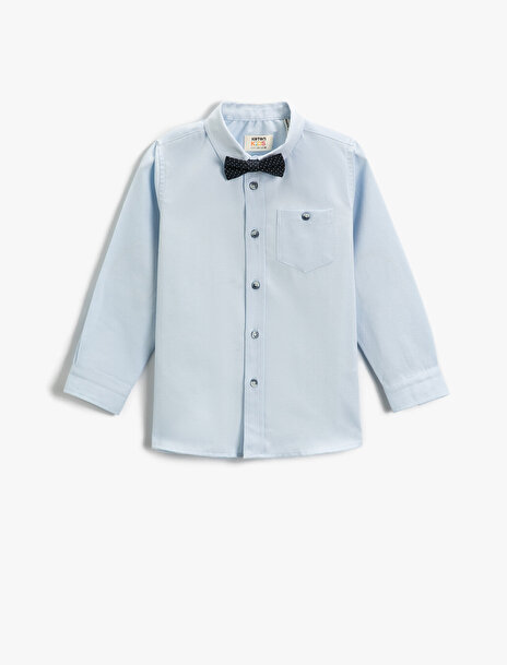 Koton Erkek Çocuk Papyonlu Uzun Kollu Gömlek Pamuklu