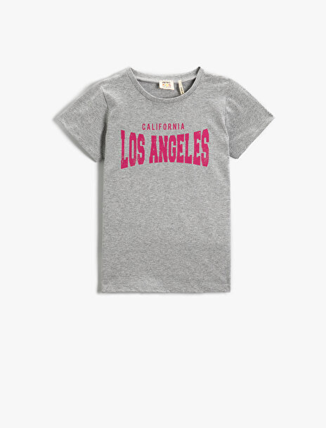 Koton Kız Çocuk Şehir Baskılı Kısa Kollu Tişört