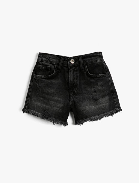 Koton Kız Çocuk Destroylu Kot Şort Pamuklu