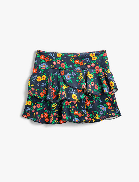 Koton Kız Çocuk Çiçekli Fırfırlı Mini Etek