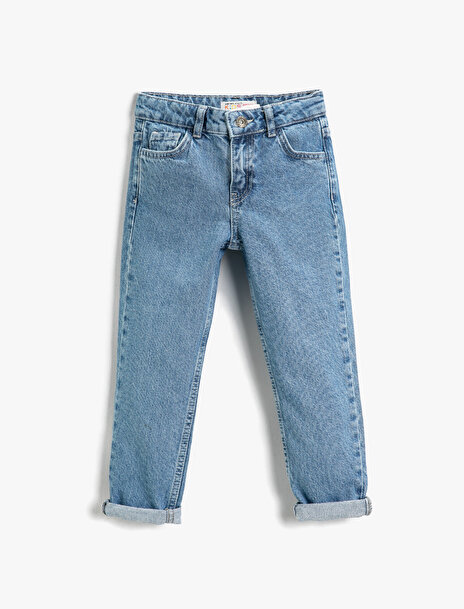 Koton Kız Çocuk Basic Boyfriend Kot Pantolon Pamuklu