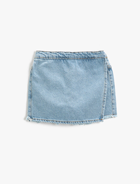 Koton Kız Çocuk Mini Kot Şort Etek Pamuklu