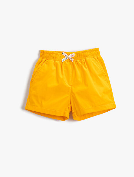 Koton Kız Çocuk Basic Fiyonklu Şort Pamuklu