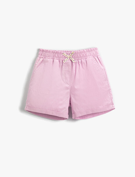 Koton Kız Çocuk Basic Fiyonklu Şort Pamuklu