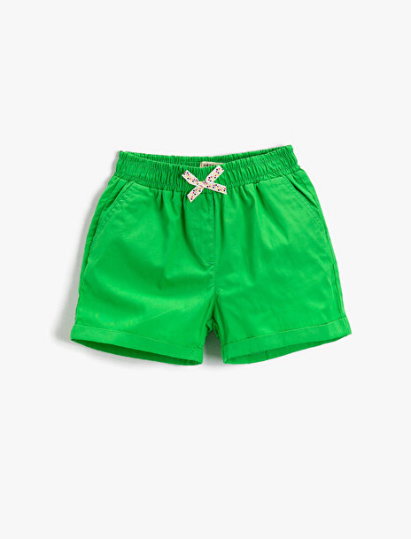 Koton Kız Çocuk Basic Fiyonklu Şort Pamuklu