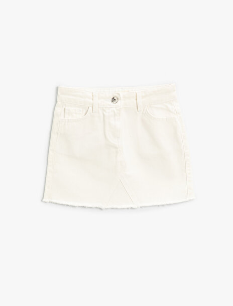 Koton Kız Çocuk A Kesim Cepli Denim Mini Etek Pamuklu Koton Kız Çocuk A Kesim Cepli Denim Mini Etek Pamuklu