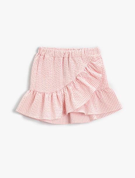 Koton Kız Çocuk Pötikareli Fırfırlı Yüksek Bel Mini Etek