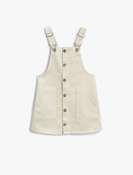 Koton Kız Çocuk Basic Kot Salopet Elbise Pamuklu