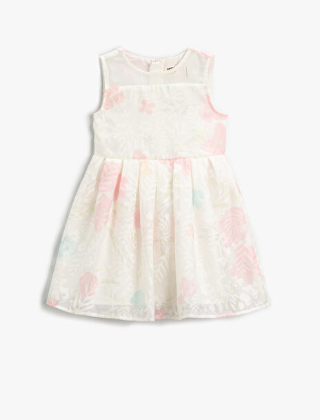Koton Kız Çocuk Tüllü Çiçekli Elbise Astarlı Kolsuz Midi Koton Kız Çocuk Tüllü Çiçekli Elbise Astarlı Kolsuz Midi