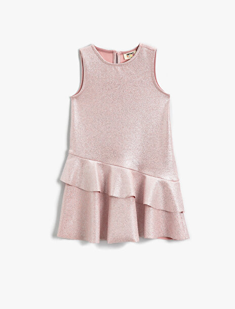Koton Kız Çocuk Volanlı Parlak Kalın Askılı Elbise