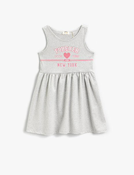 Koton Kız Çocuk Şehir Baskılı Kolsuz Elbise