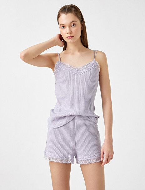 Koton Kadın Pamuklu Dantel Detaylı Fırfırlı Atlet