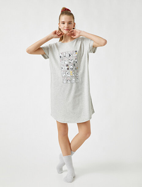 Koton Kadın Warner Bros Lisanslı Kısa Kollu Gecelik