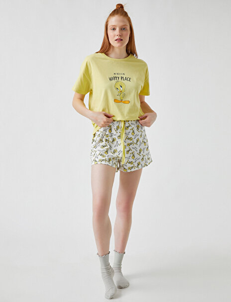 Koton Kadın Pamuklu Kısa Kollu Örme Pijama Set