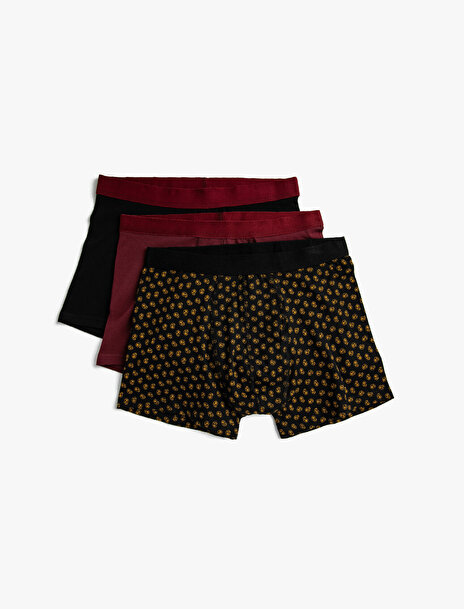 Koton Erkek Desenli Pamuklu Basic 3'lü Boxer Seti