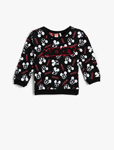 Koton Erkek Çocuk Mickey Mouse Baskılı Sweatshirt Bisiklet Yaka Lisanslı Pamuklu