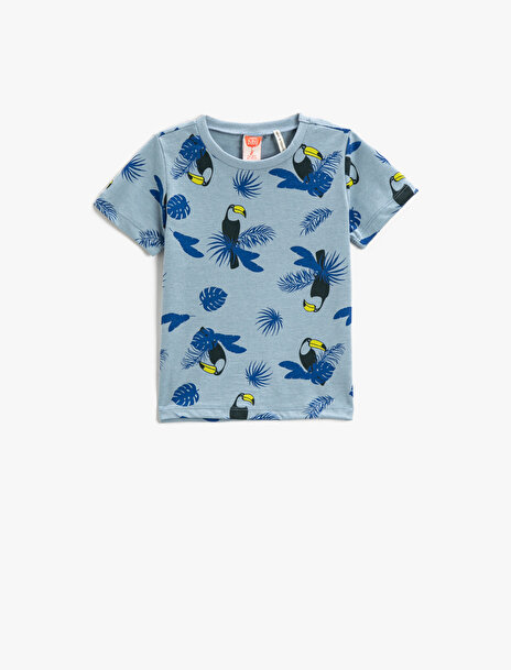 Koton Erkek Çocuk Papağan Baskılı Kısa Kollu Tişört Bisiklet Yaka Koton Erkek Çocuk Papağan Baskılı Kısa Kollu Tişört Bisiklet Yaka