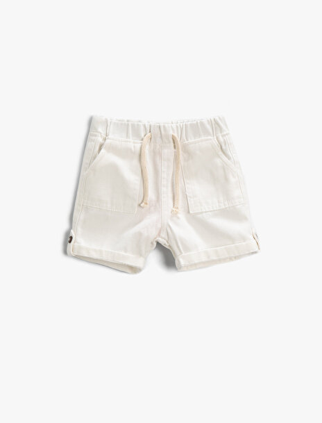 Koton Erkek Çocuk Şort Beli Bağlamalı Pamuklu Cepli