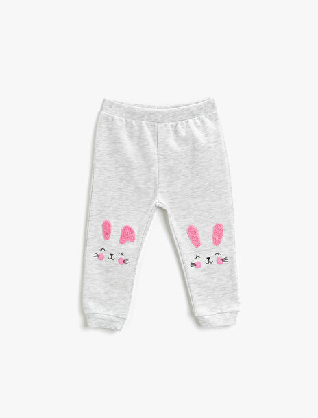 Koton Kız Çocuk Tavşan Baskılı Jogger Eşofman Altı