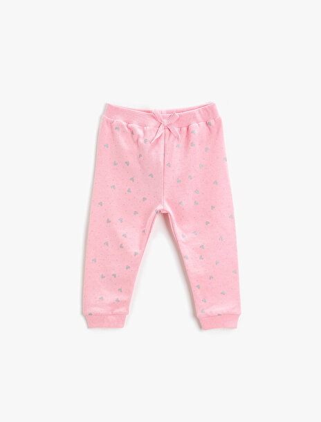 Koton Kız Çocuk Kalp Baskılı Jogger Eşofman Altı Pamuklu